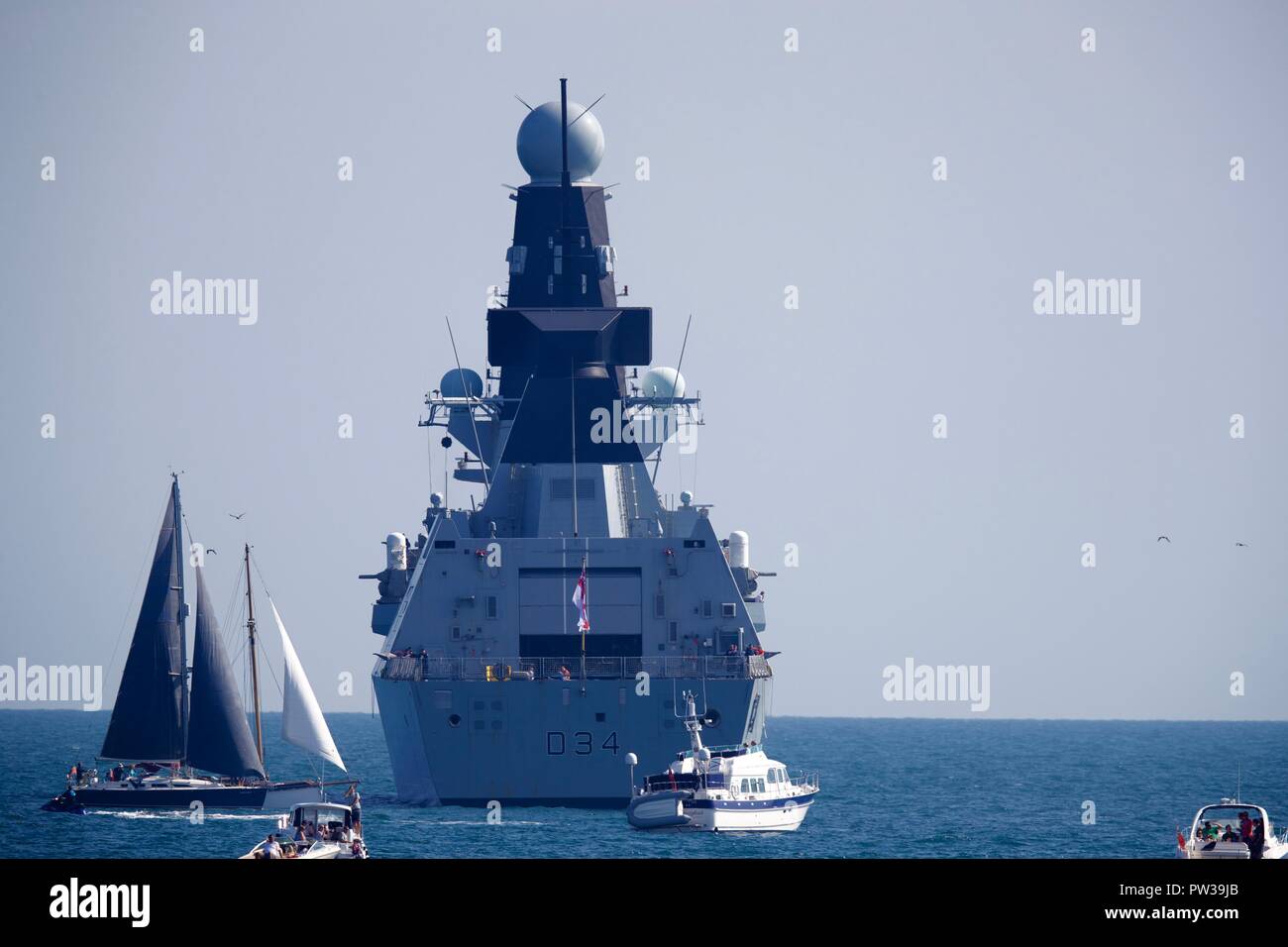 The British Royal Navy Type 45 Destroyer HMS Diamond taking part in the ...