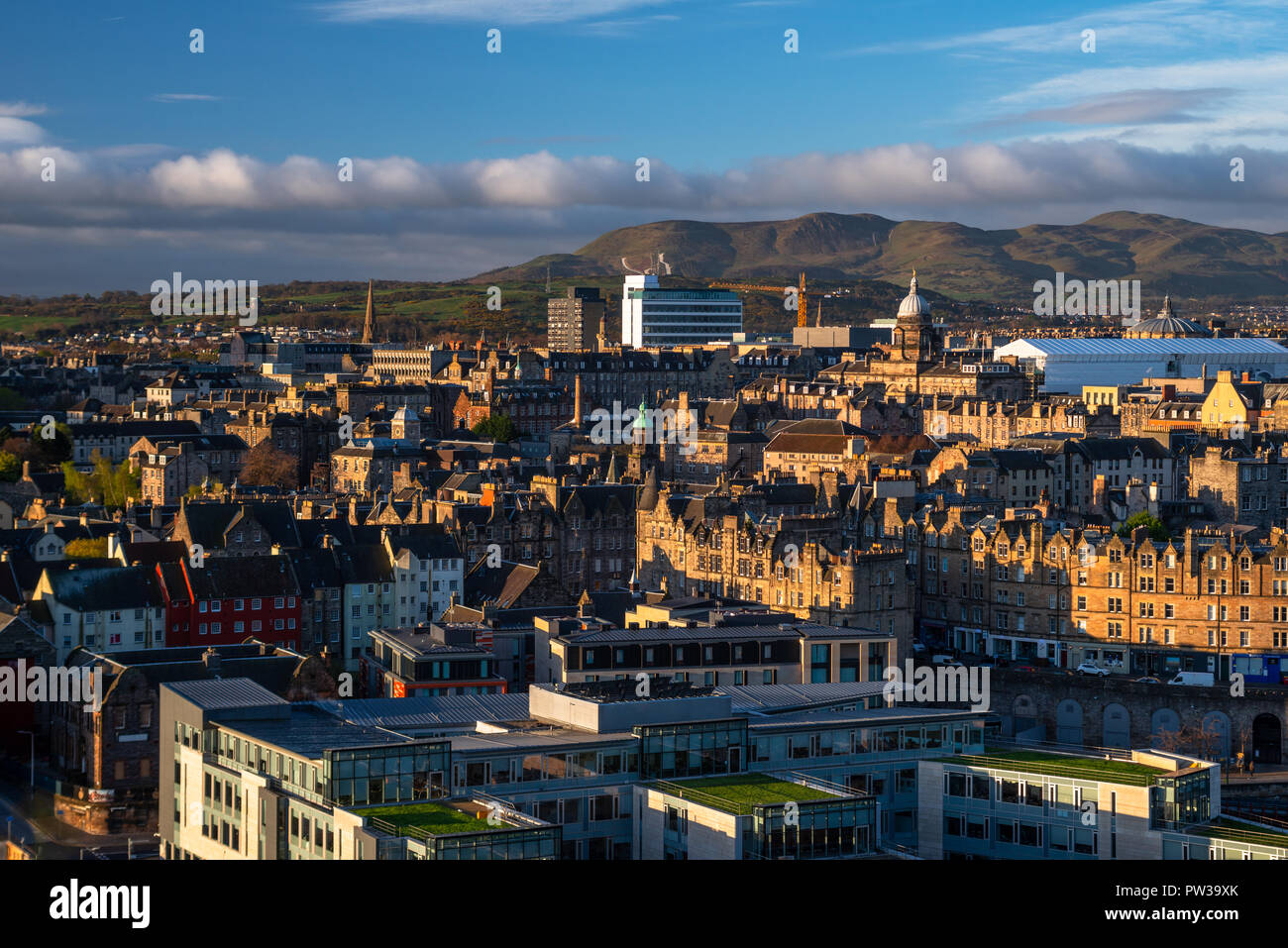 View of the city skyline from Calton Hill, Edinburgh, Scotland, United ...