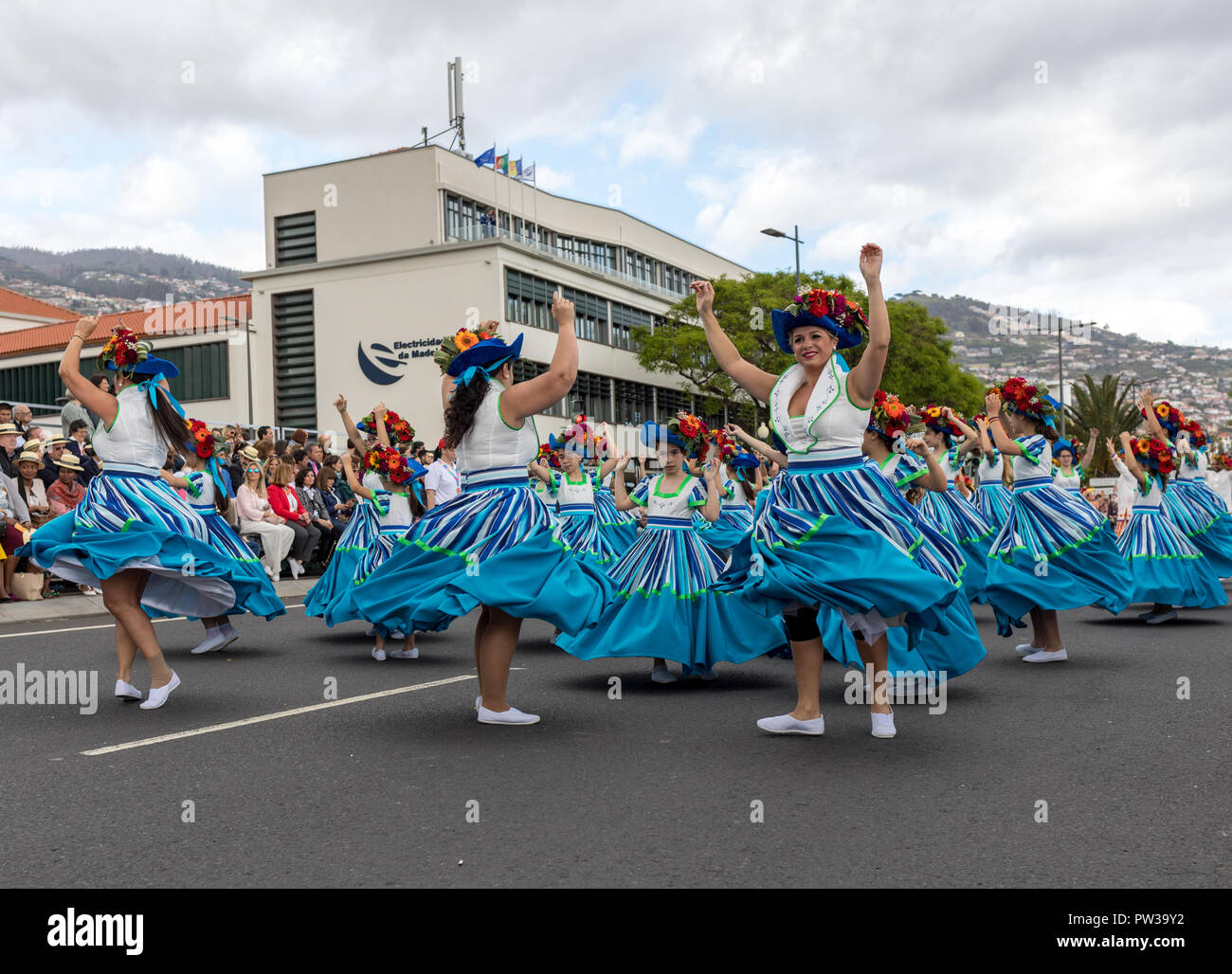 Funchal; Madeira; Portugal - April 22; 2018: A group of women in ...