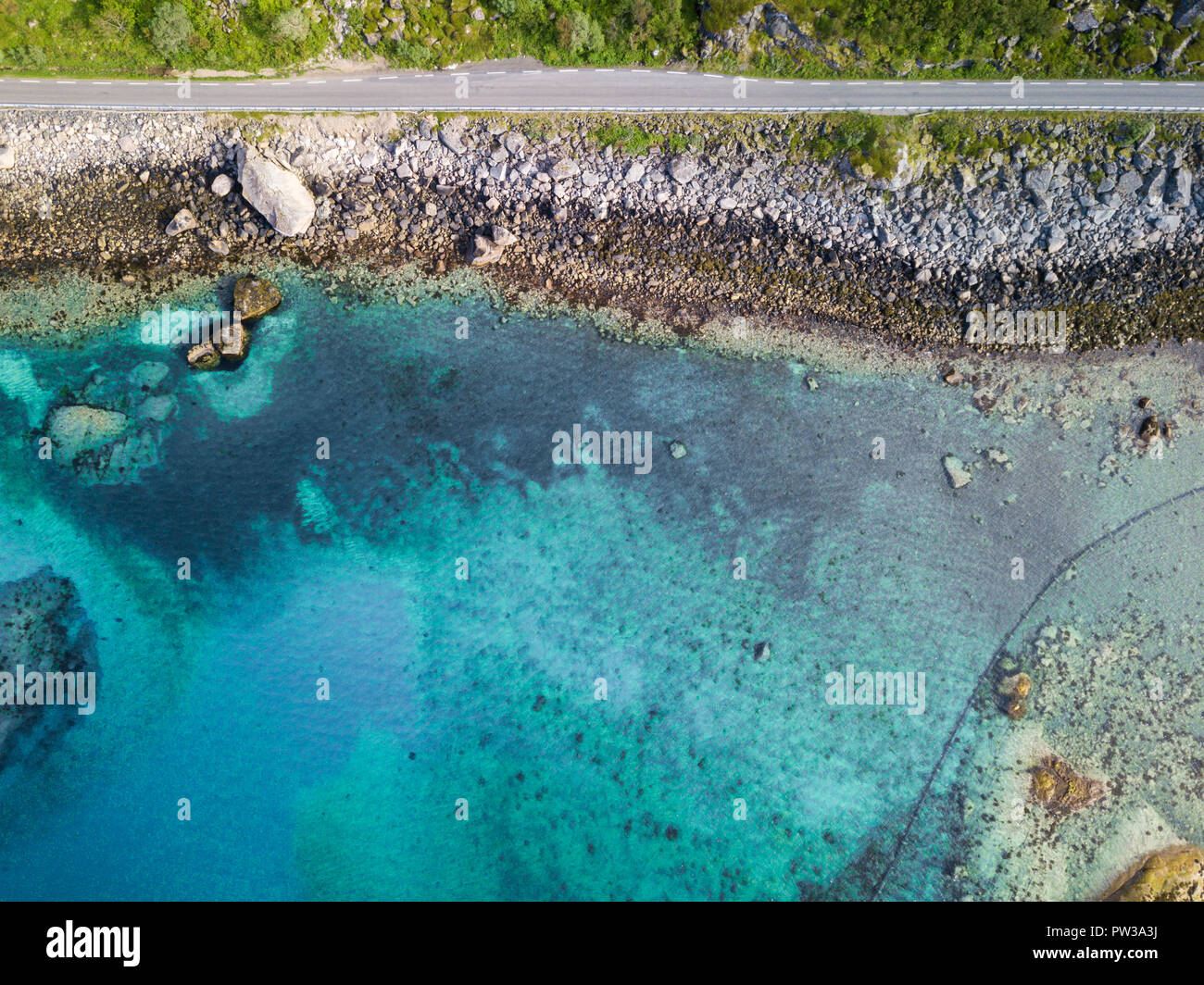 Two dimensional seaside road Stock Photo - Alamy