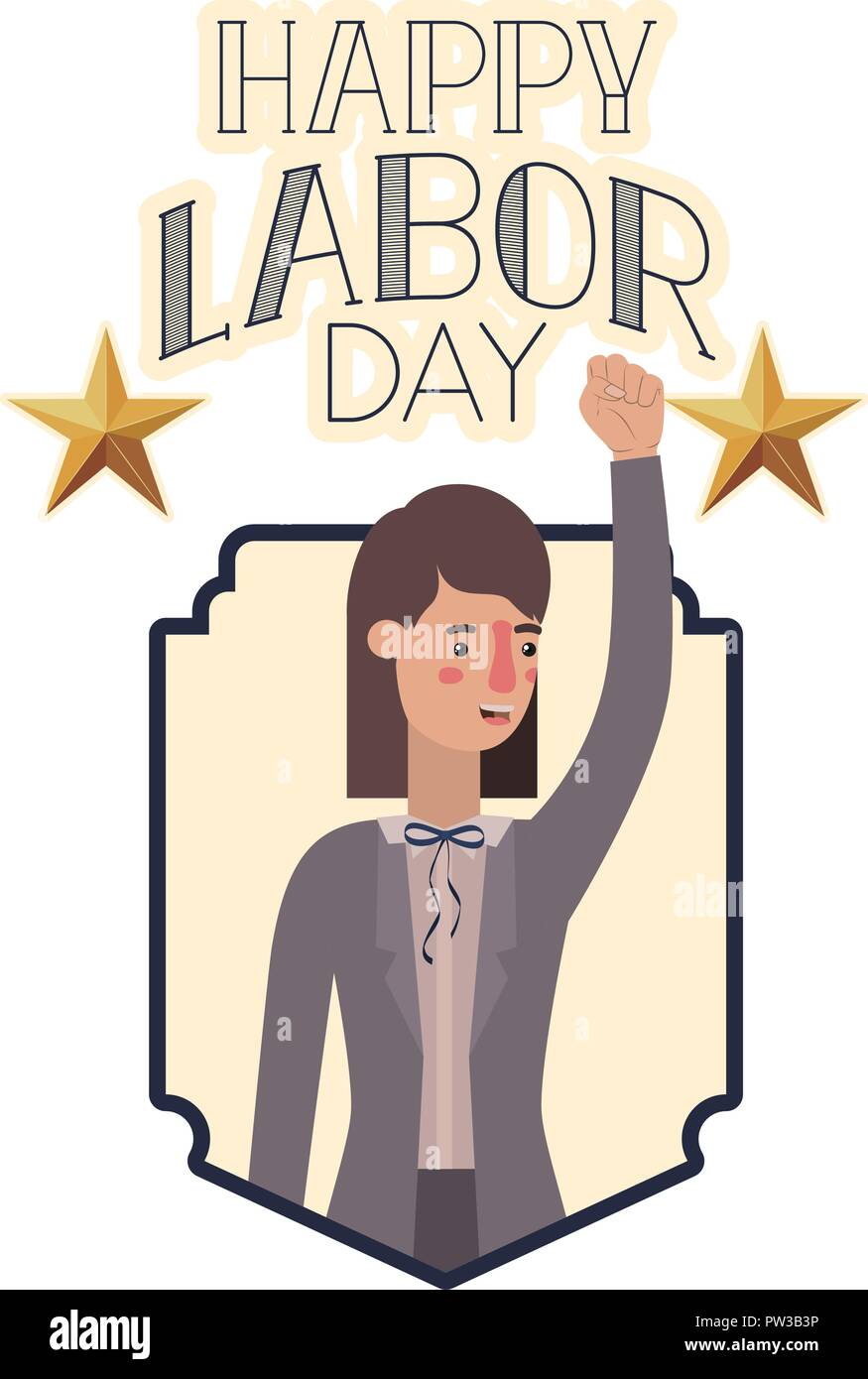 business woman celebrating the labor day avatar character Stock Vector ...