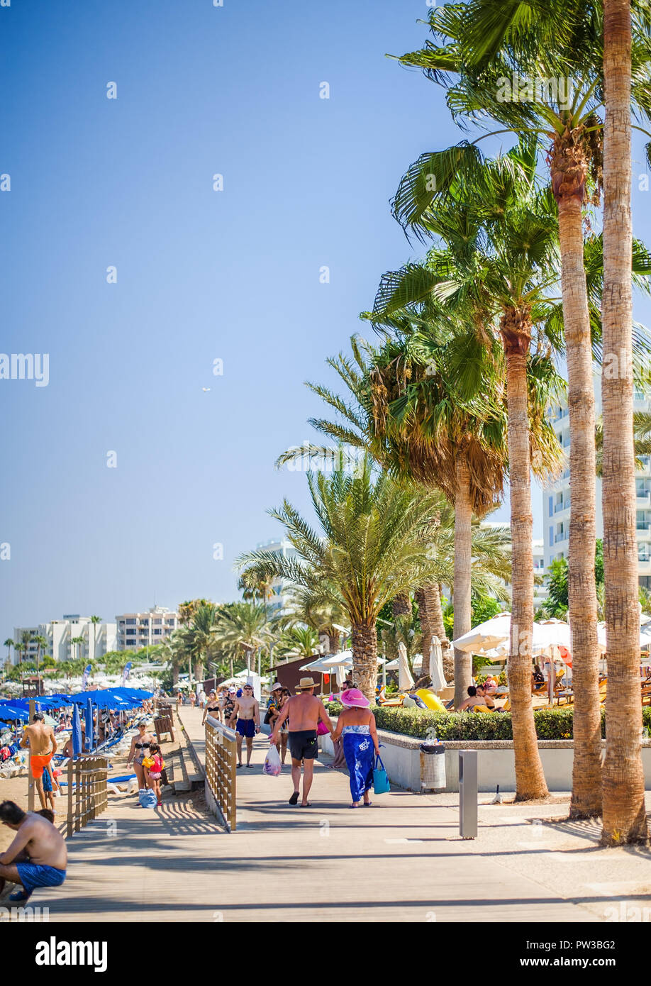 PROTARAS, CYPRUS - AUGUST 09, 2018: beautiful beaches of Protaras ...