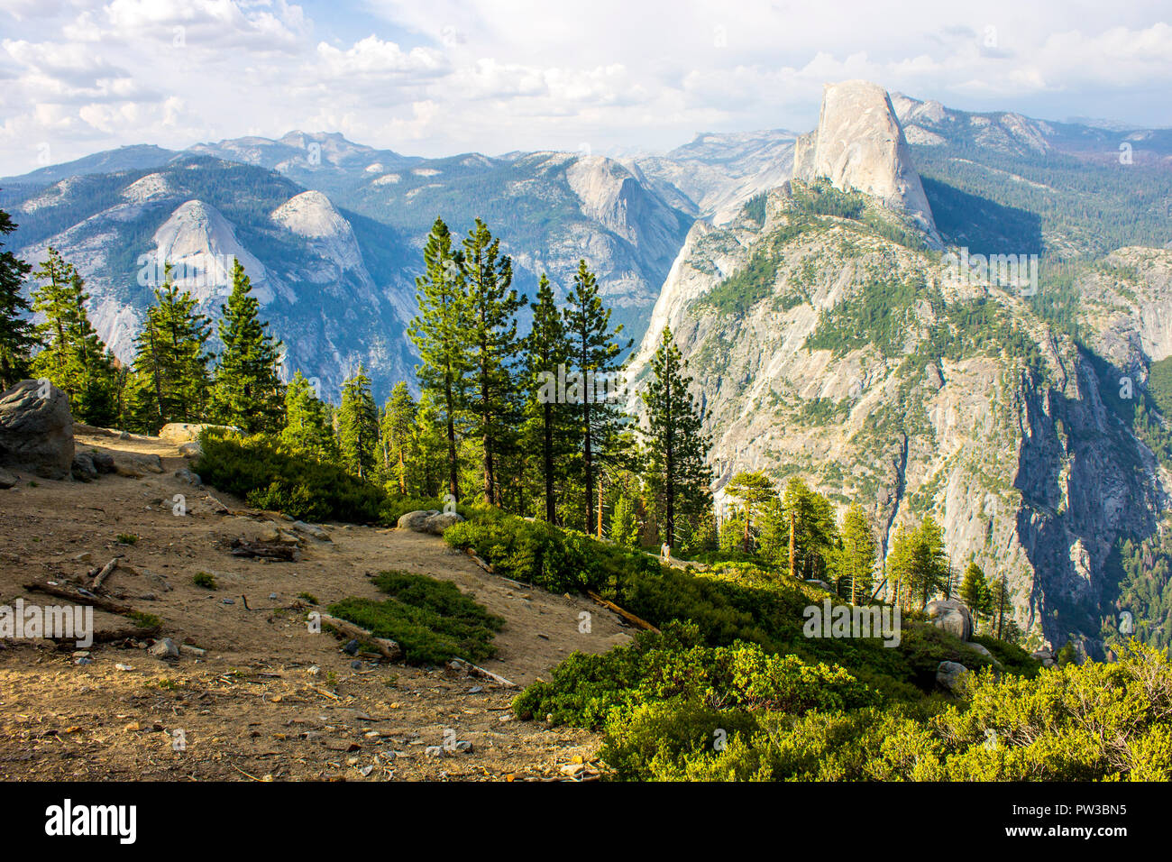 Views of the Half Dome and Yosemite Valley from the Washburn Point ...