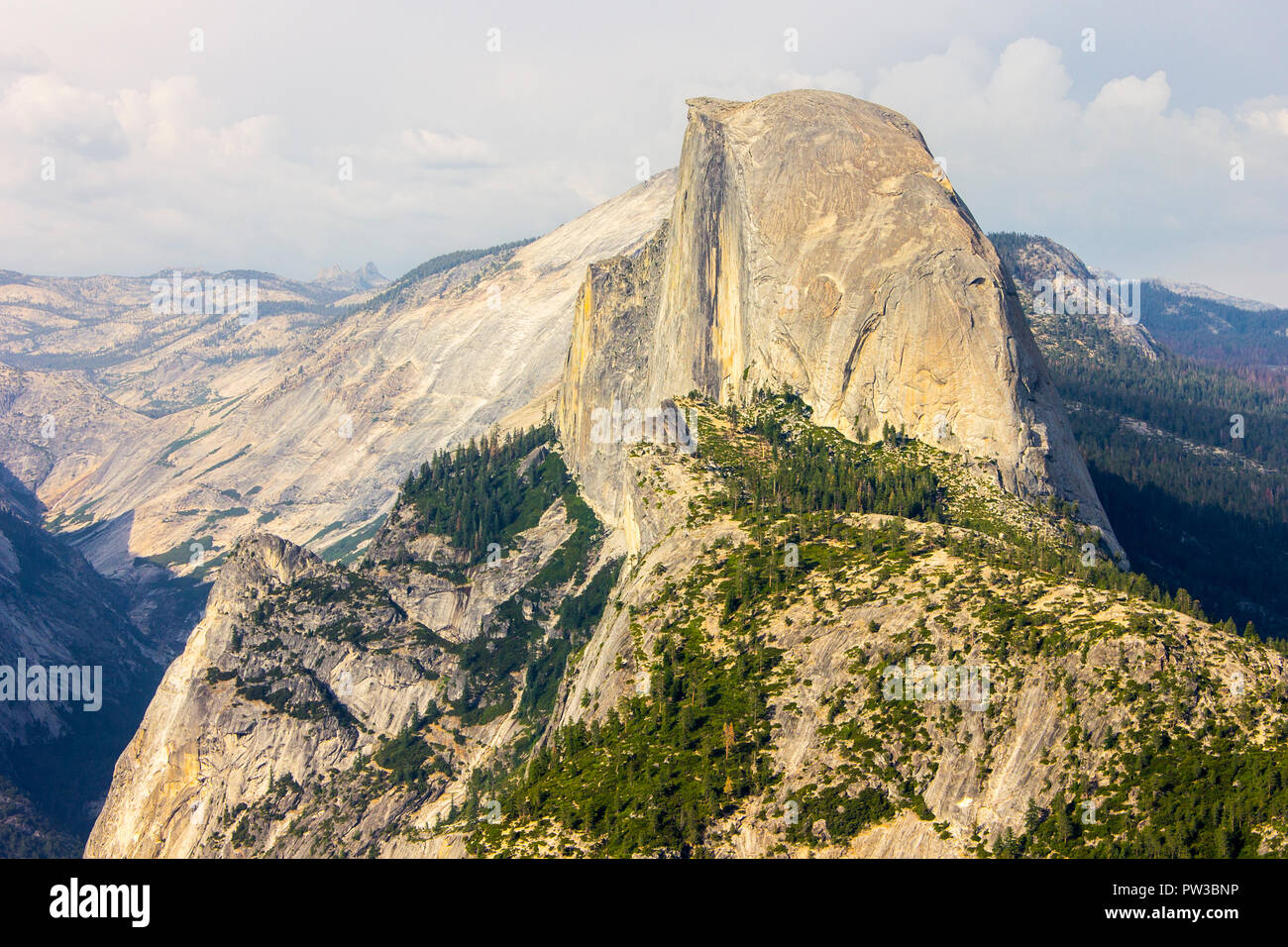Views of the Half Dome and Yosemite Valley from the Washburn Point ...