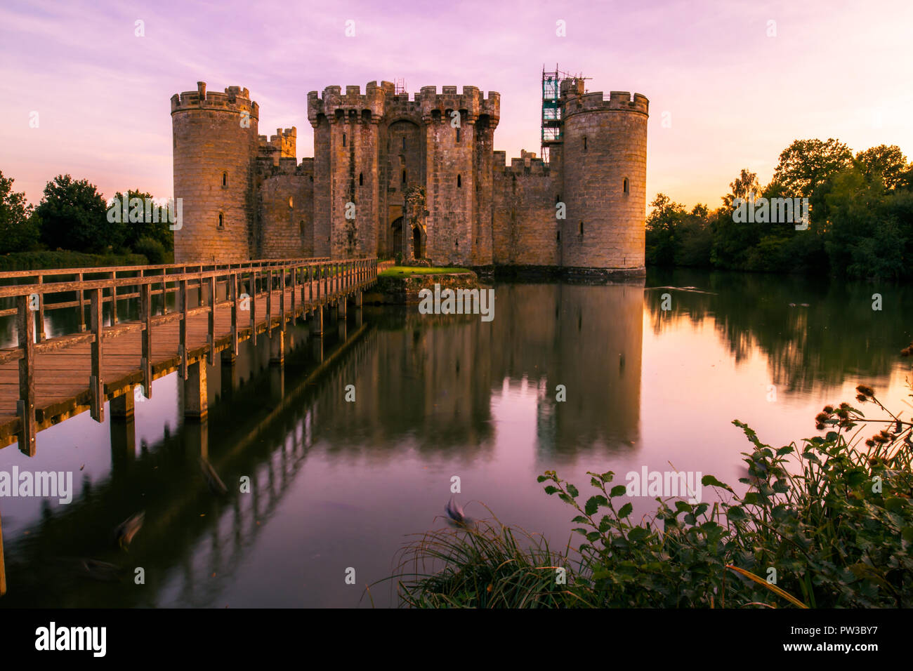 Bodiam Castle - a 14th-century moated castle near Robertsbridge in East ...