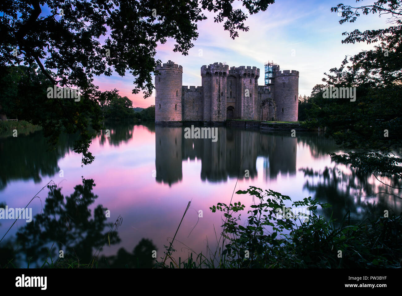Bodiam Castle - a 14th-century moated castle near Robertsbridge in East ...