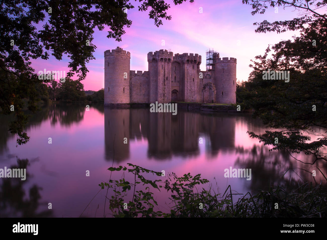Bodiam Castle - a 14th-century moated castle near Robertsbridge in East ...