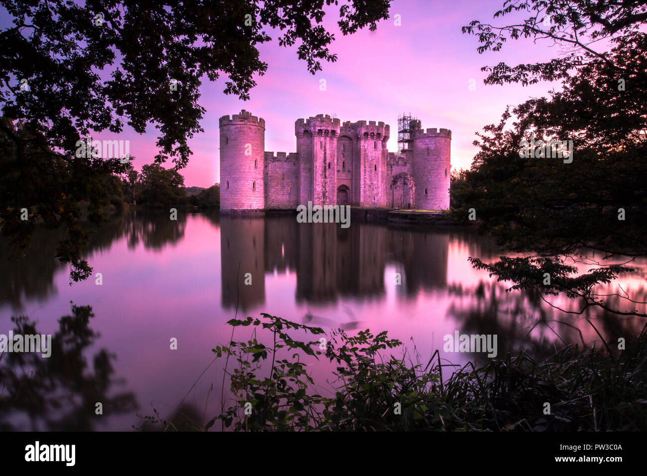 Bodiam Castle - a 14th-century moated castle near Robertsbridge in East ...
