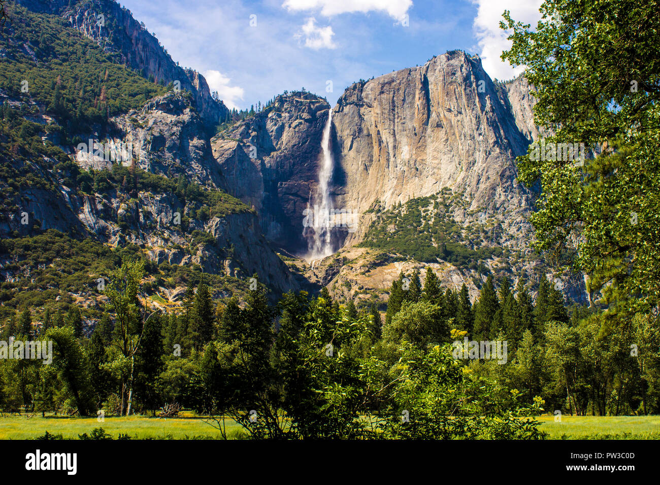 Views of Yosemite Falls from Yosemite Valley, the highest waterfall in ...