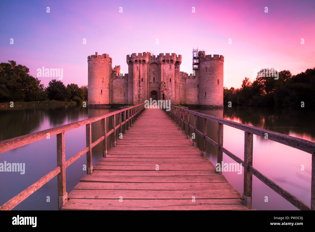Bodiam Castle - a 14th-century moated castle near Robertsbridge in East ...