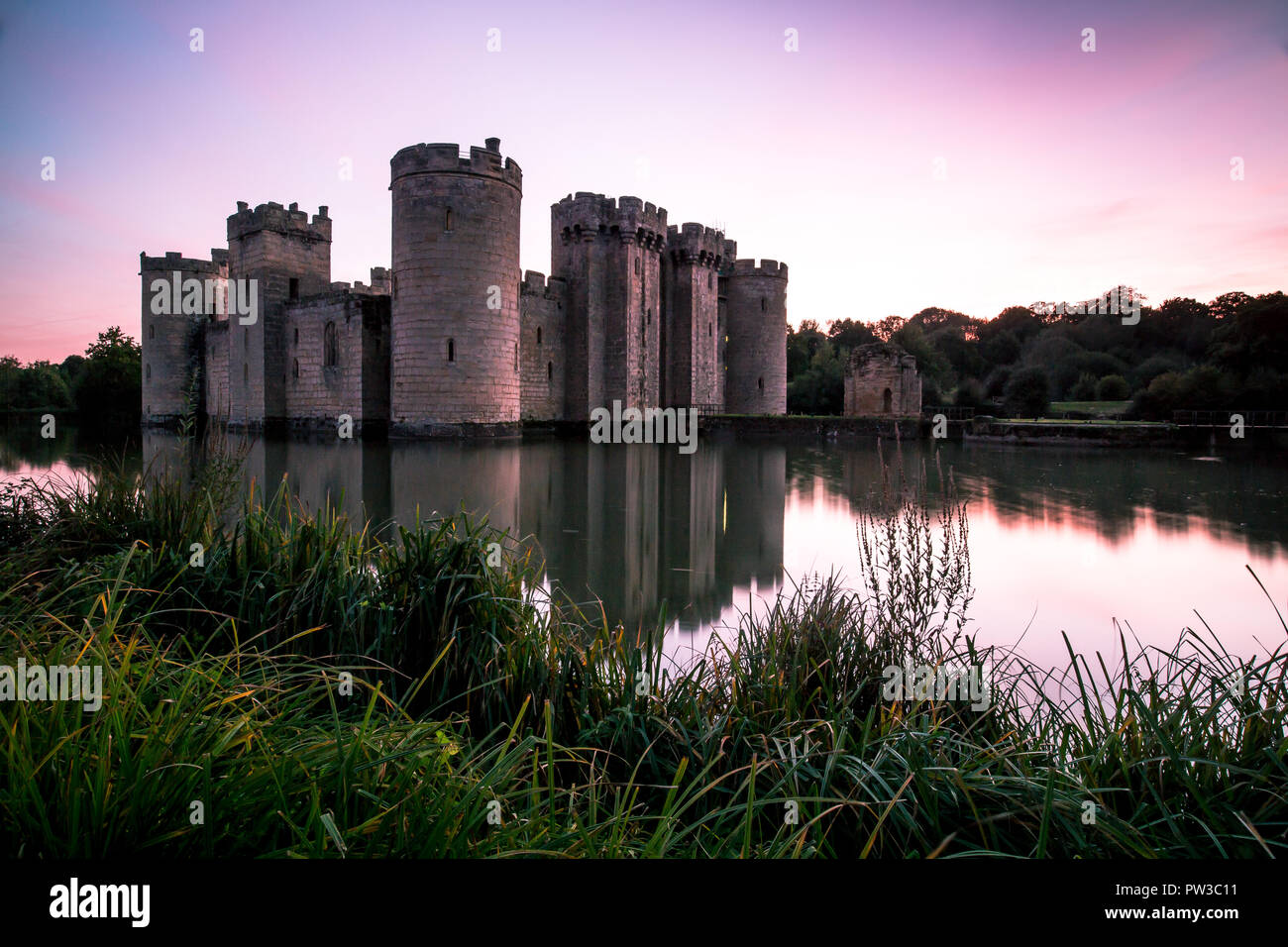 Bodiam Castle - a 14th-century moated castle near Robertsbridge in East ...