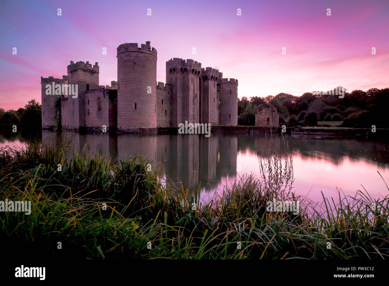 Bodiam Castle - a 14th-century moated castle near Robertsbridge in East ...