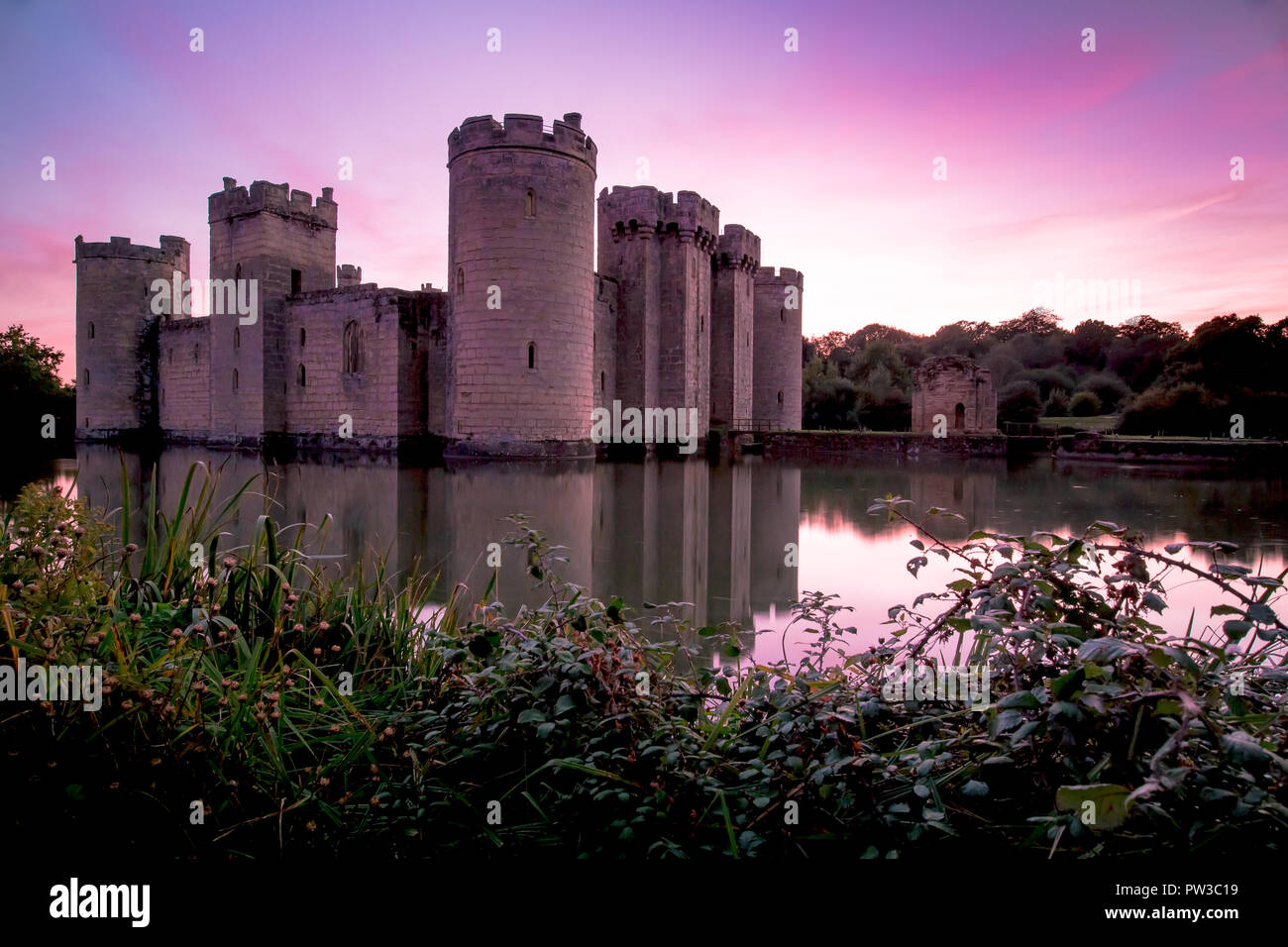Bodiam Castle - a 14th-century moated castle near Robertsbridge in East ...