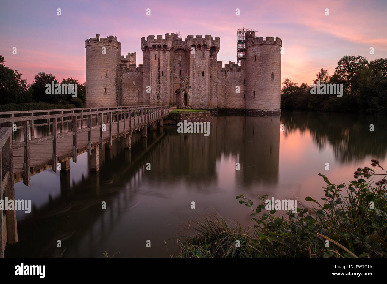 Bodiam Castle - a 14th-century moated castle near Robertsbridge in East ...