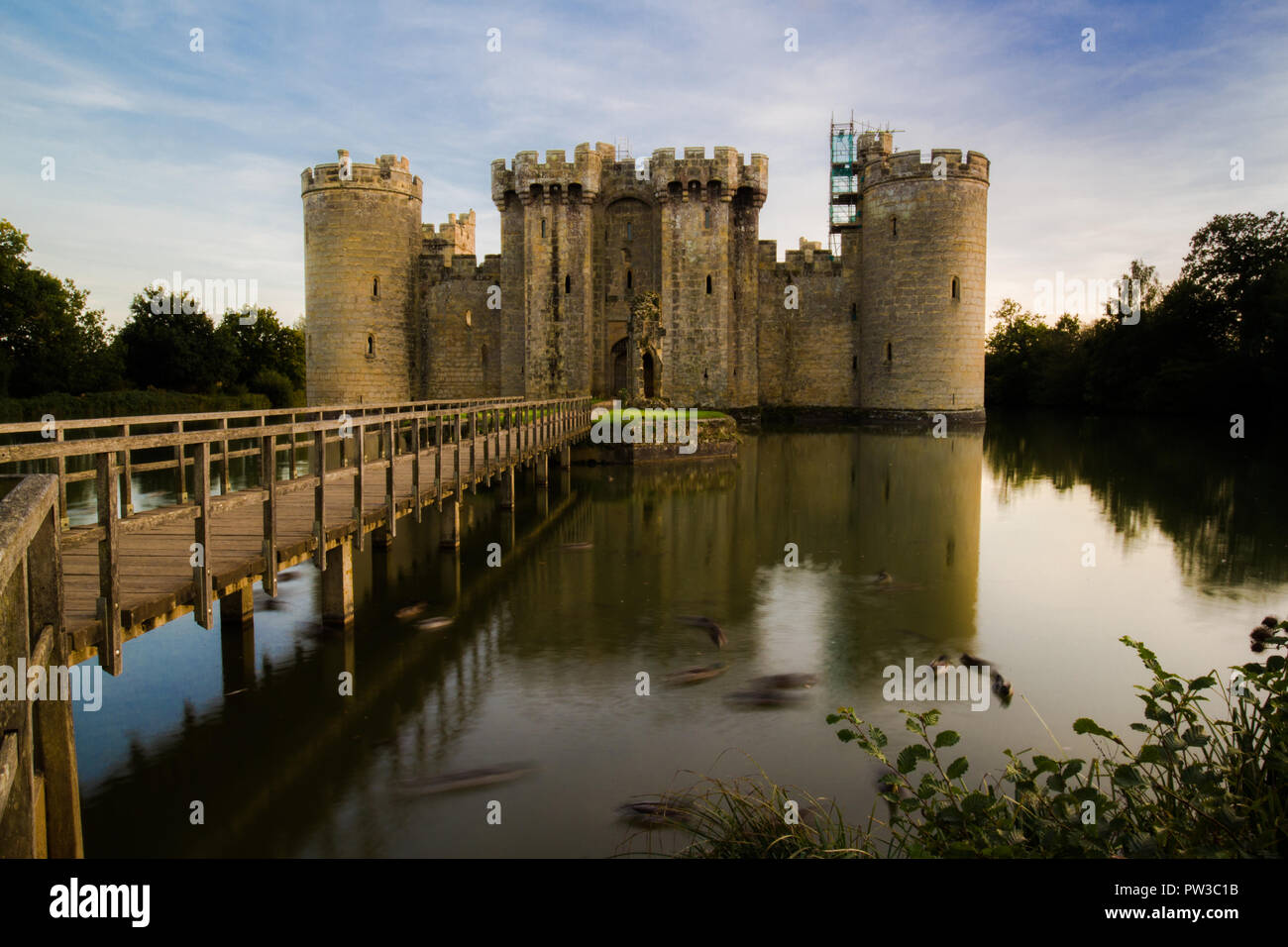 Bodiam Castle - a 14th-century moated castle near Robertsbridge in East ...