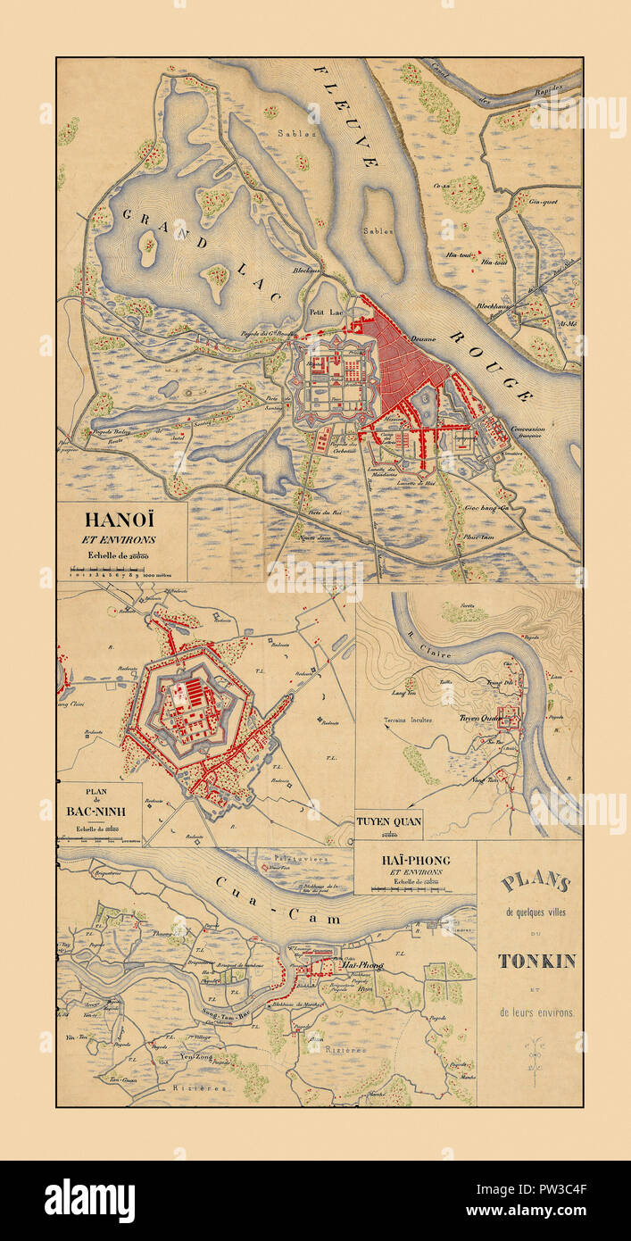 Map Of Hanoi 1895 Stock Photo - Alamy