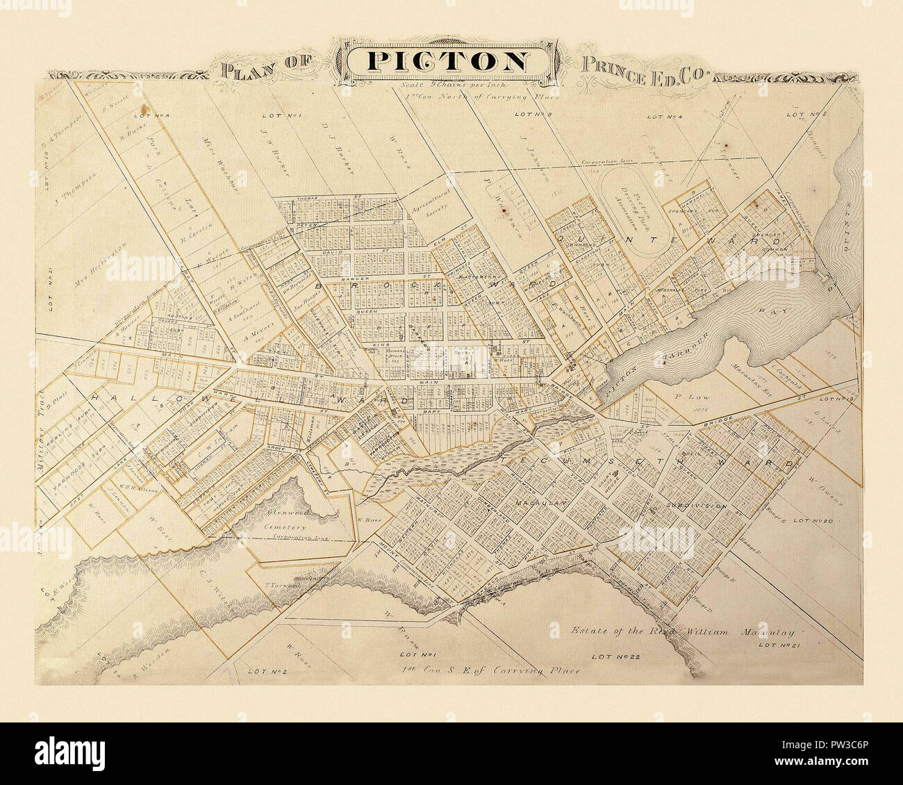 Map Of Picton 1878 Stock Photo - Alamy