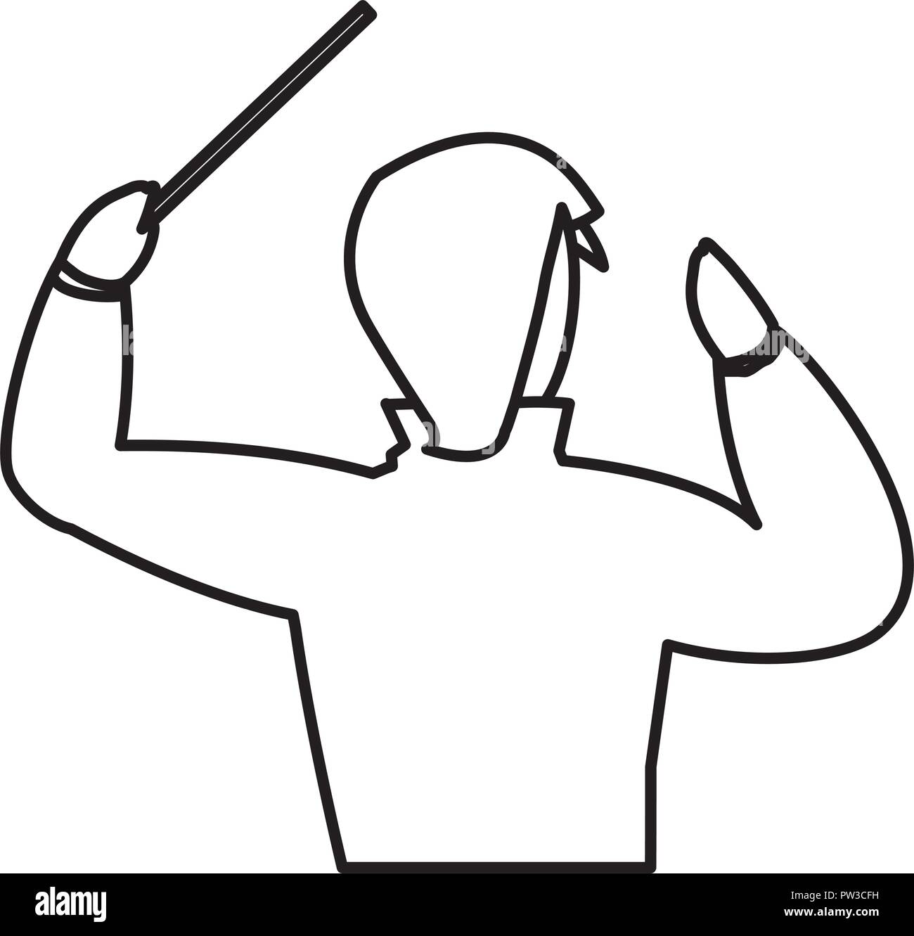 orchestra director with stick over white background, vector ...