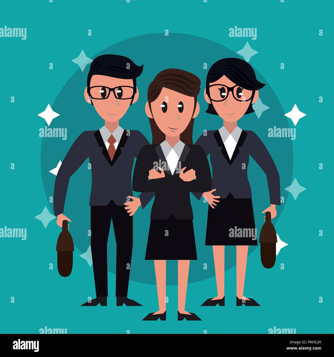Business bankers teamwork cartoons vector illustration graphic design ...