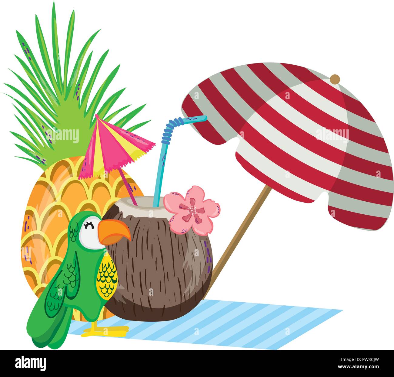 Exotic bird and summer Stock Vector Image & Art - Alamy