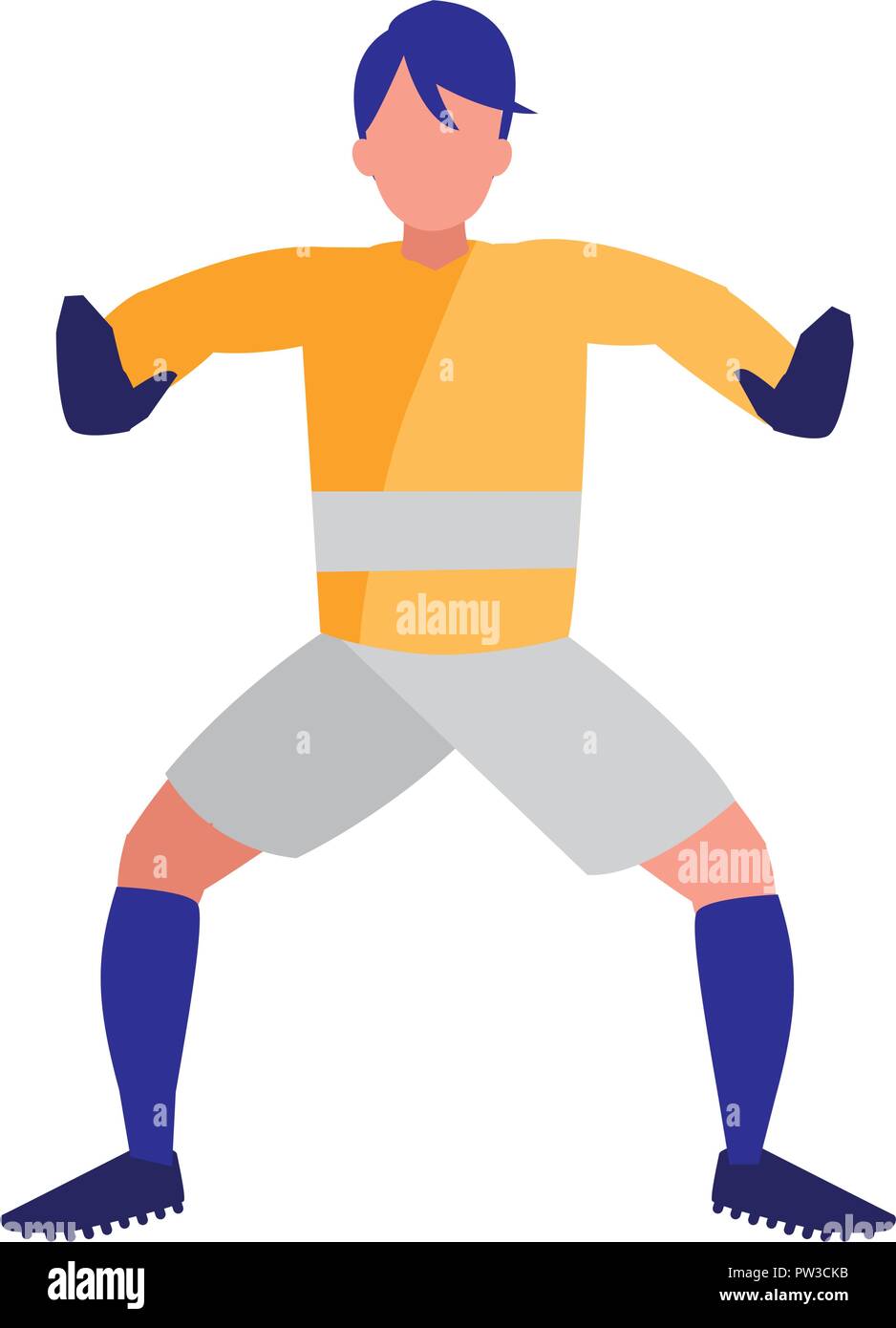 soccer goalkeeper icon over white background, vector illustration Stock ...