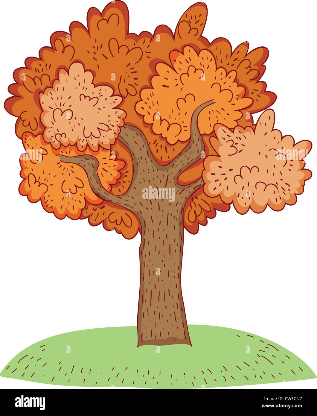 Autumn tree cartoon Stock Vector Image & Art - Alamy