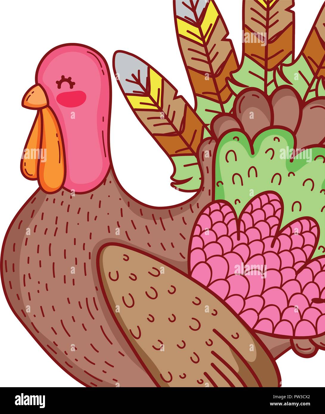 Thanksgiving turkey cartoon Stock Vector Image & Art - Alamy