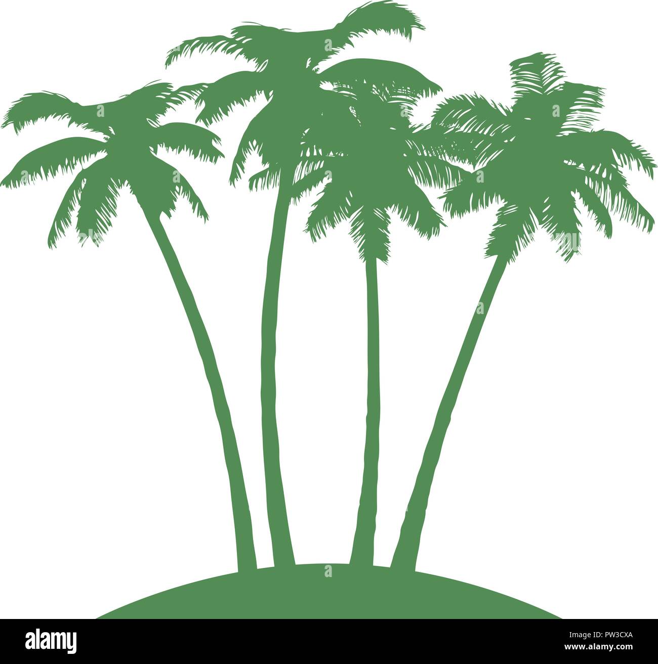 Island with Palms on White Background. Vector Stock Vector Image & Art ...