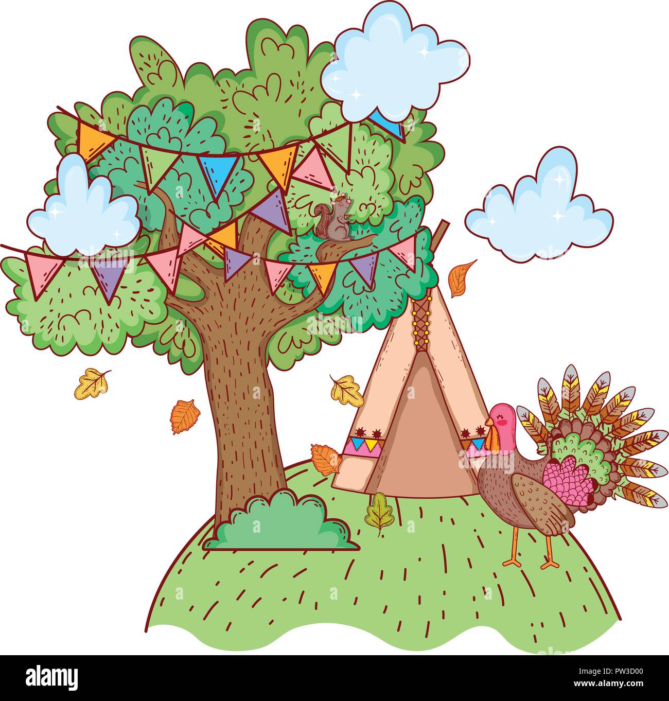 Thanksgiving turkey cartoon Stock Vector Image & Art - Alamy