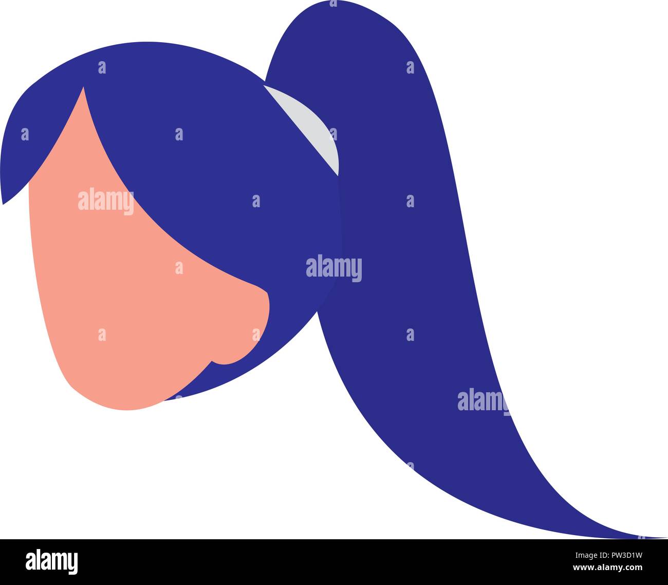 avatar woman with pony tail over white background, vector illustration ...