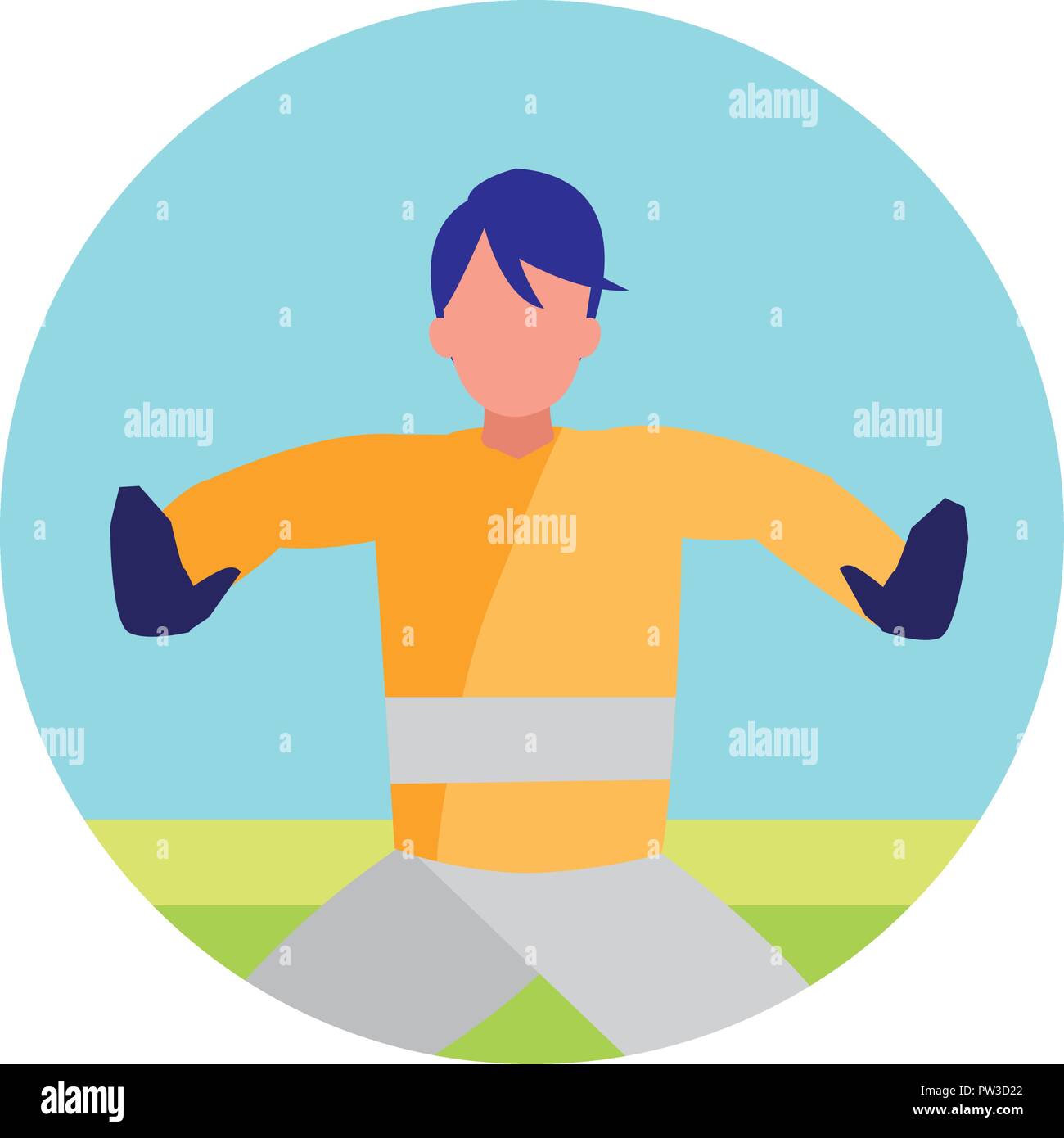 soccer goalkeeper icon over white background, vector illustration Stock ...