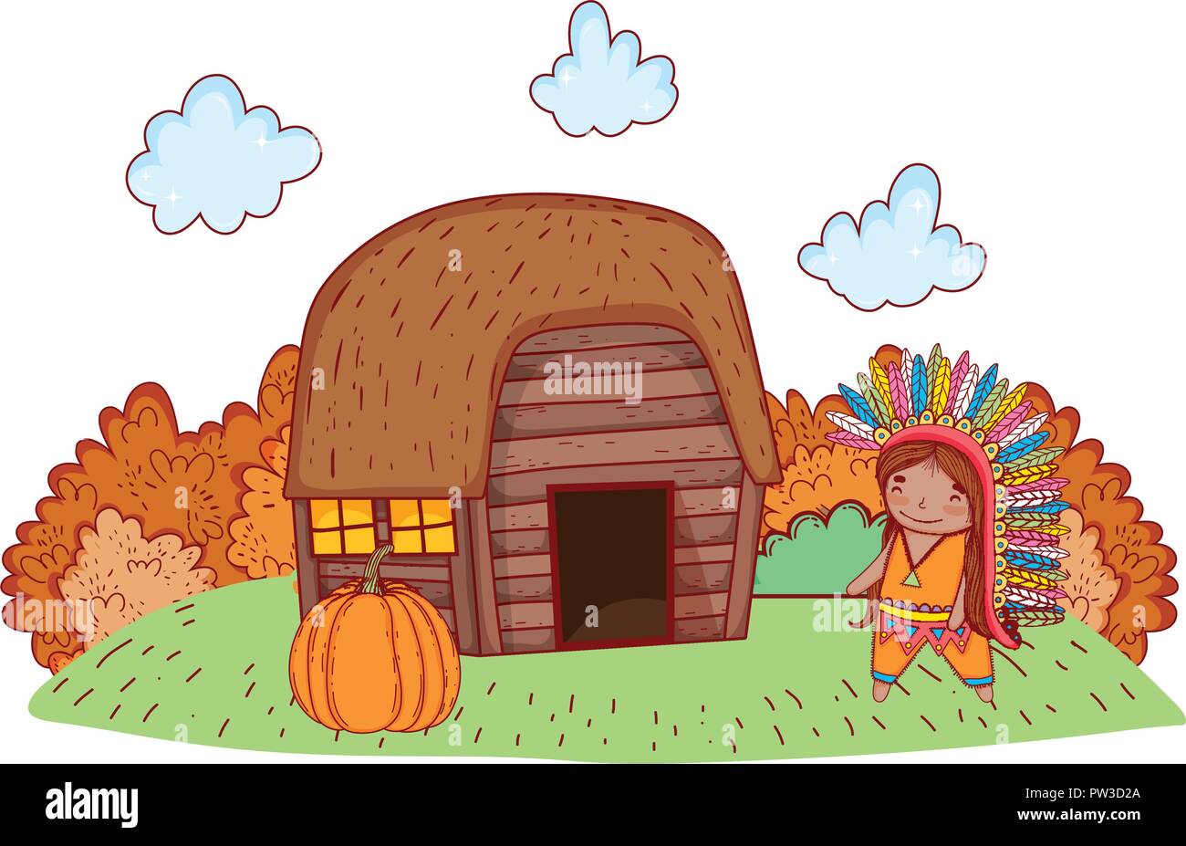 Native American Houses Clipart