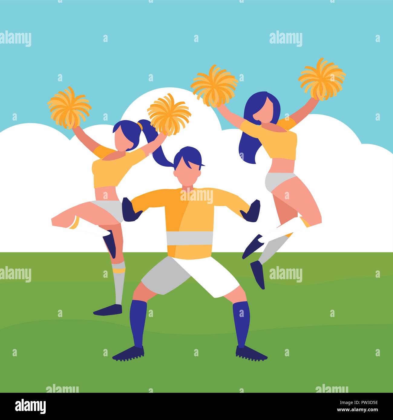 Cheer leader and player Stock Vector Images - Alamy