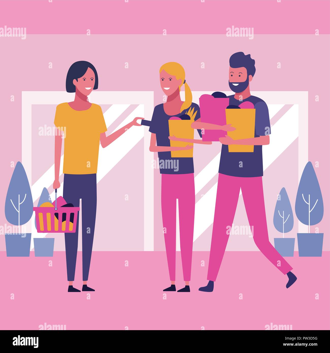 People using smartphone at city cartoon vector illustration graphic ...