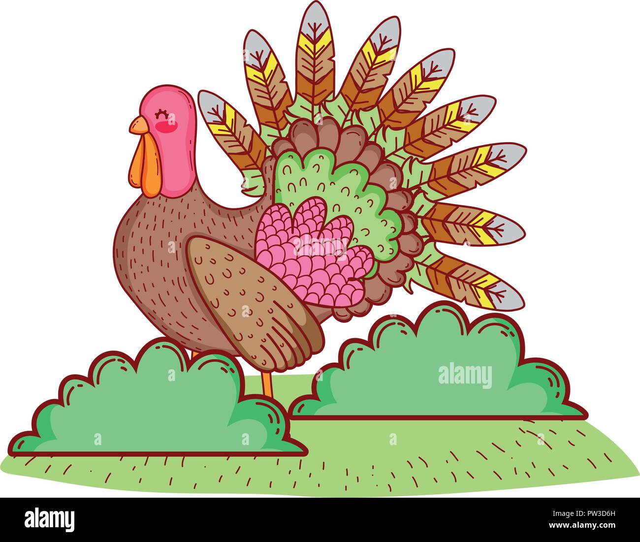 Thanksgiving turkey cartoon Stock Vector Image & Art - Alamy