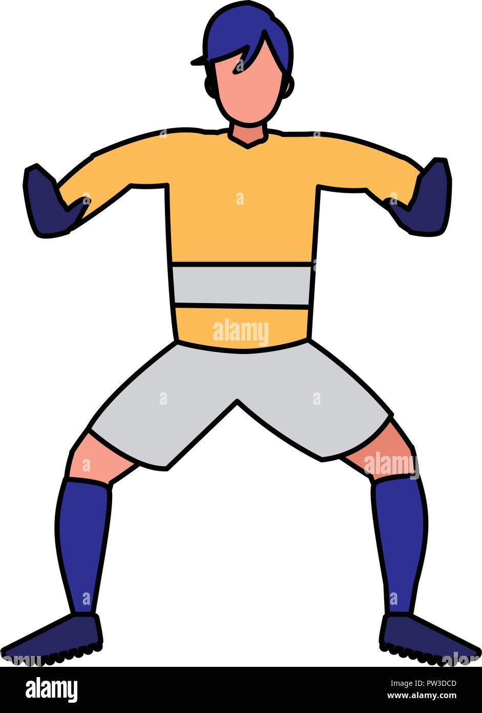 soccer goalkeeper icon over white background, vector illustration Stock ...