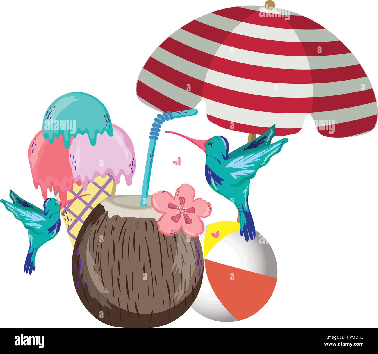 Exotic bird and summer Stock Vector Image & Art - Alamy