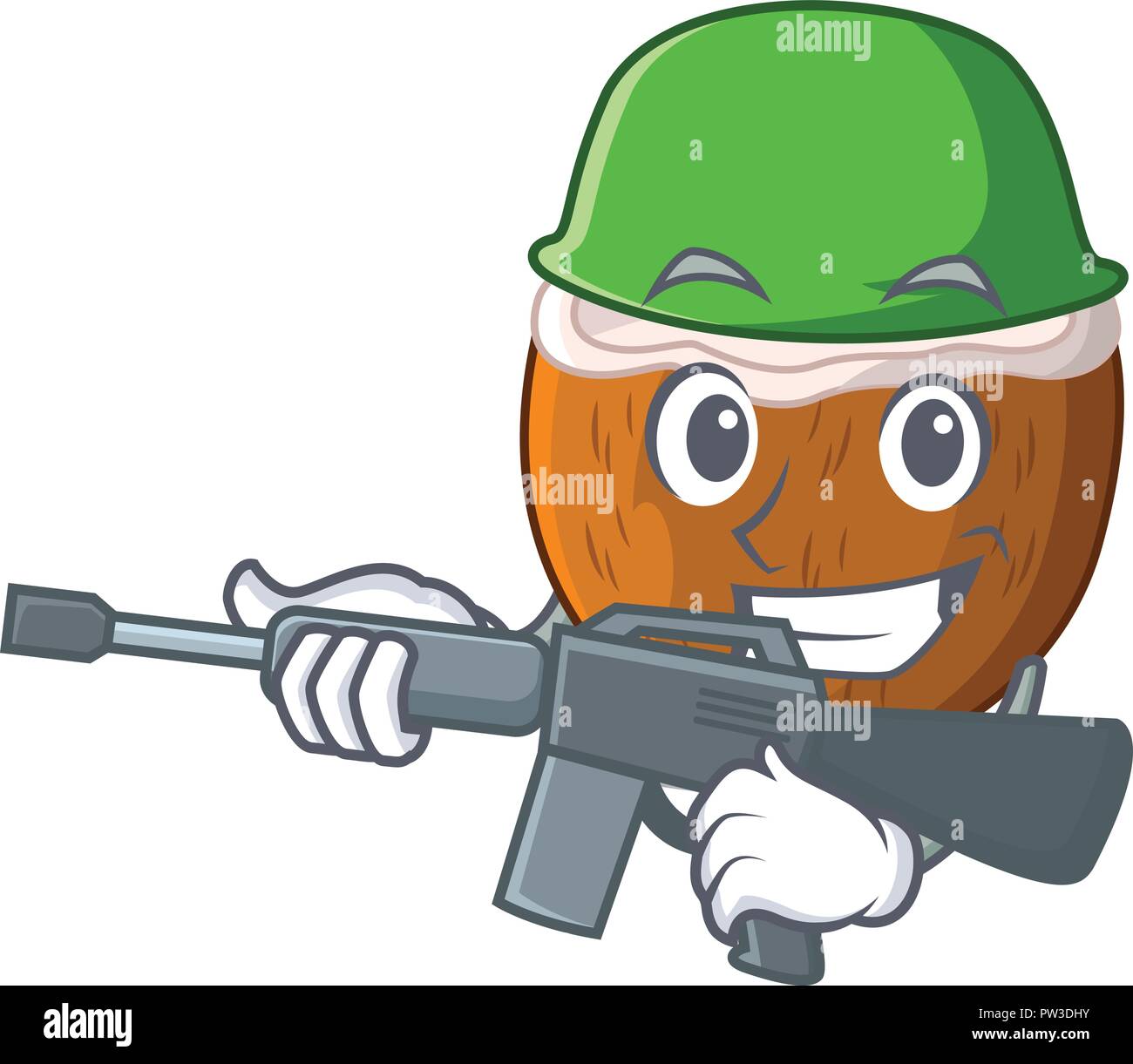 Army character coconut of pieces in market Stock Vector Image & Art - Alamy