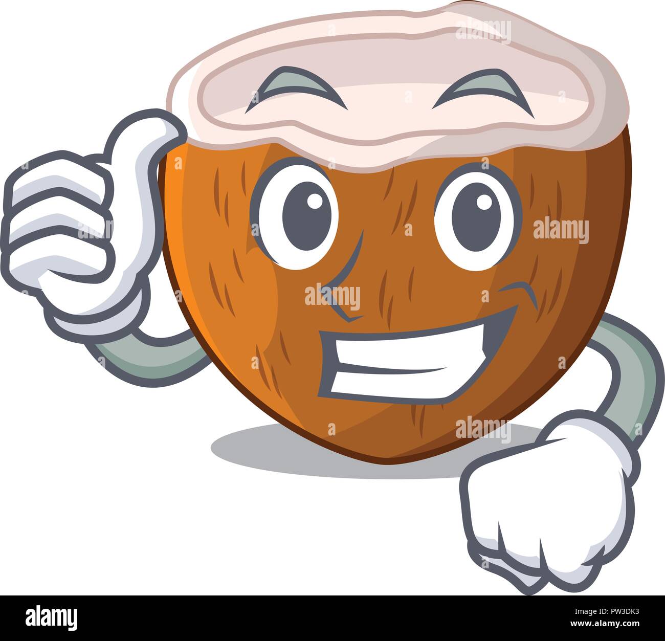 Thumbs up cartoon delicious ripe coconuts for drinking Stock Vector ...