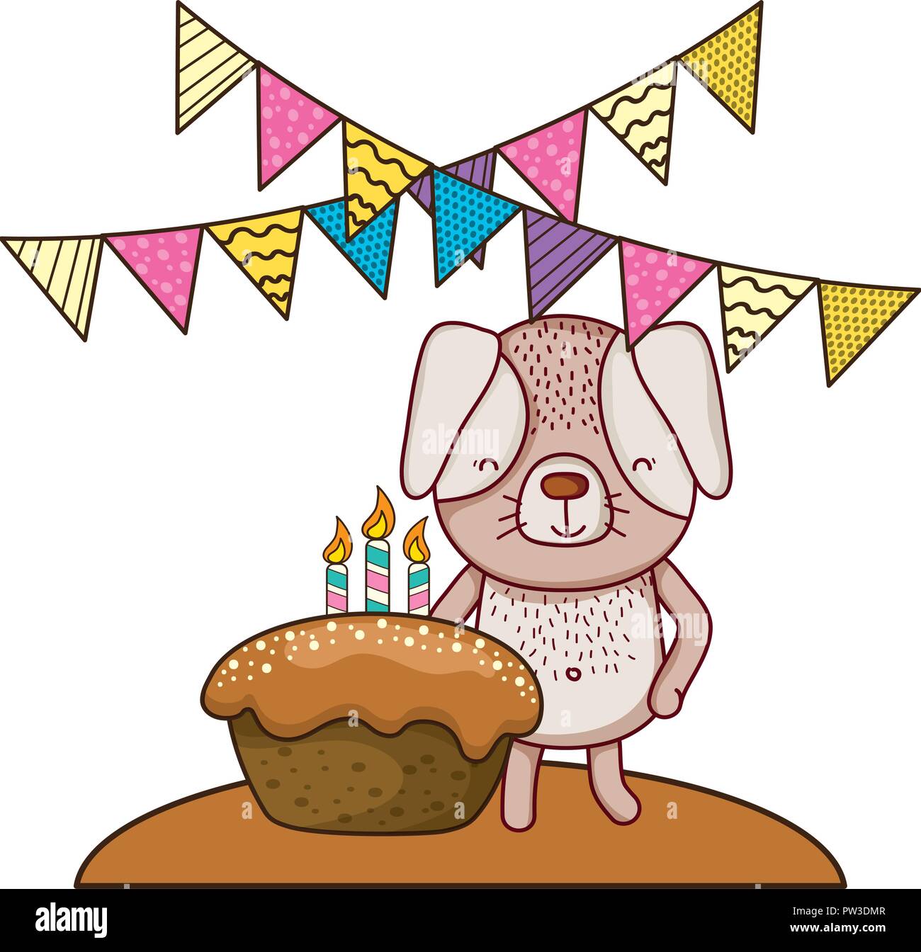 Happy birthday cute animal Stock Vector Image & Art - Alamy