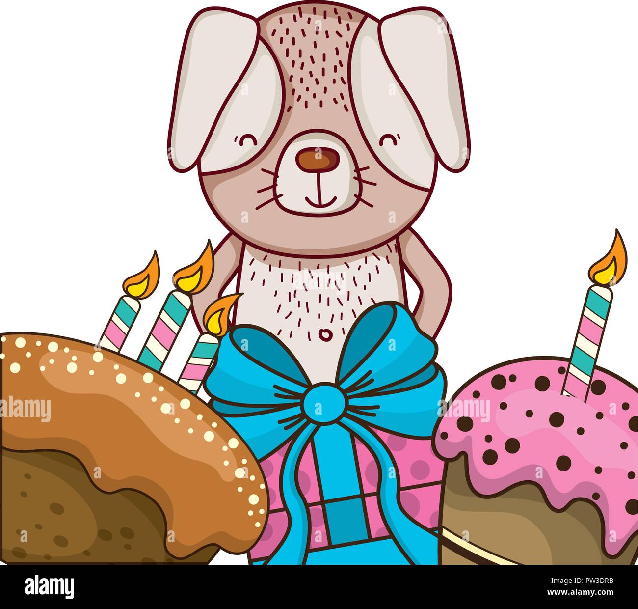 Happy birthday cute animal Stock Vector Image & Art - Alamy