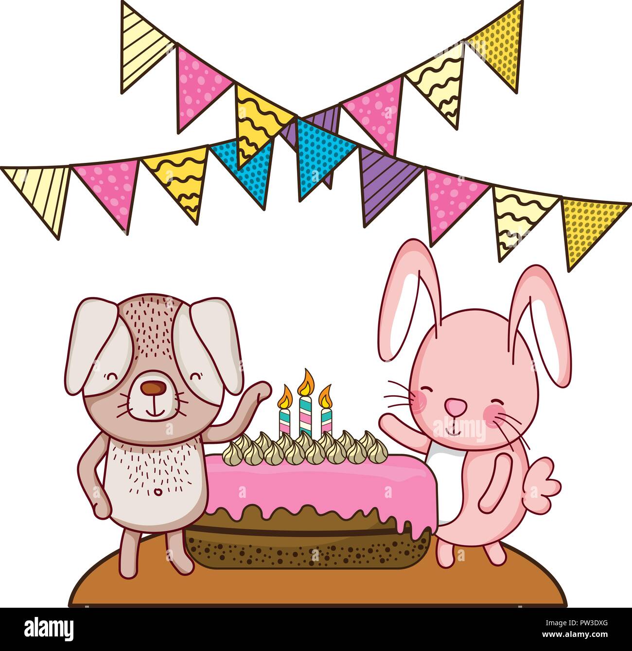 Happy birthday cute animals Stock Vector Image & Art - Alamy