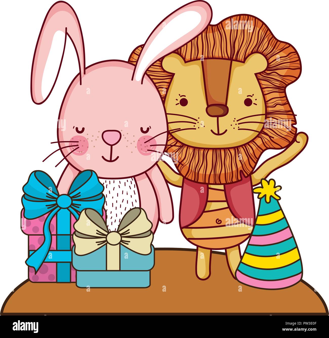 Happy birthday cute animals Stock Vector Image & Art - Alamy