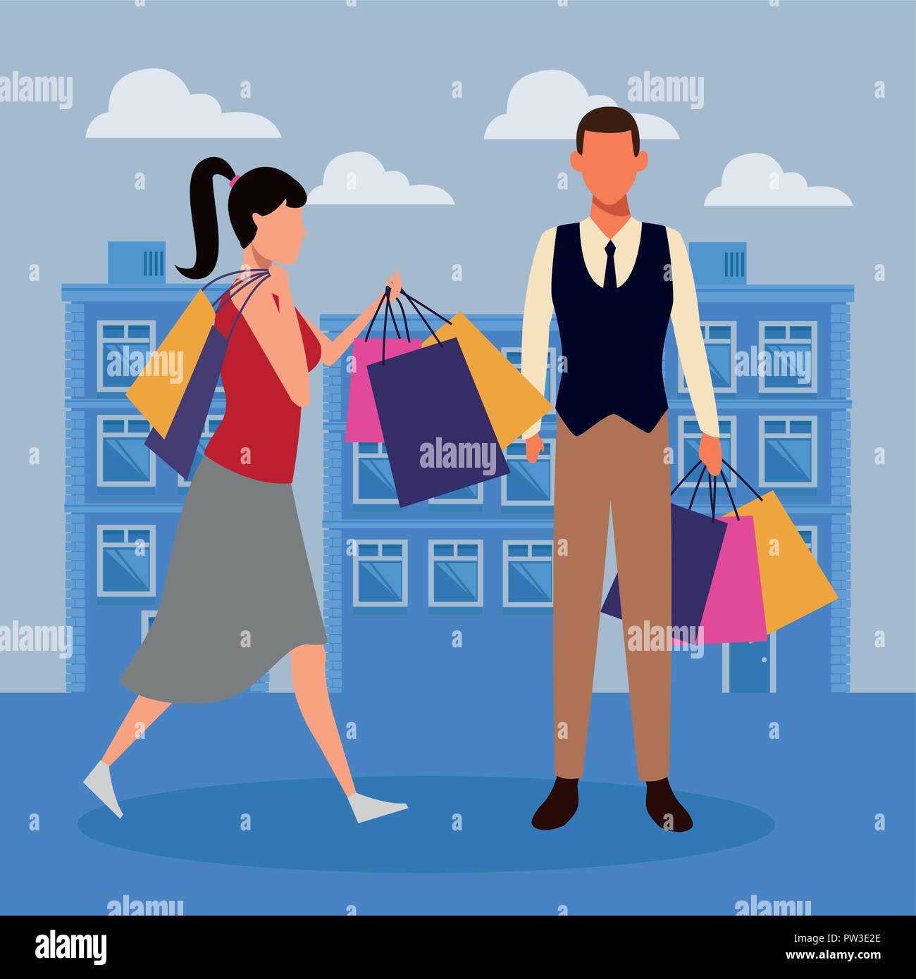 People Shopping Clipart
