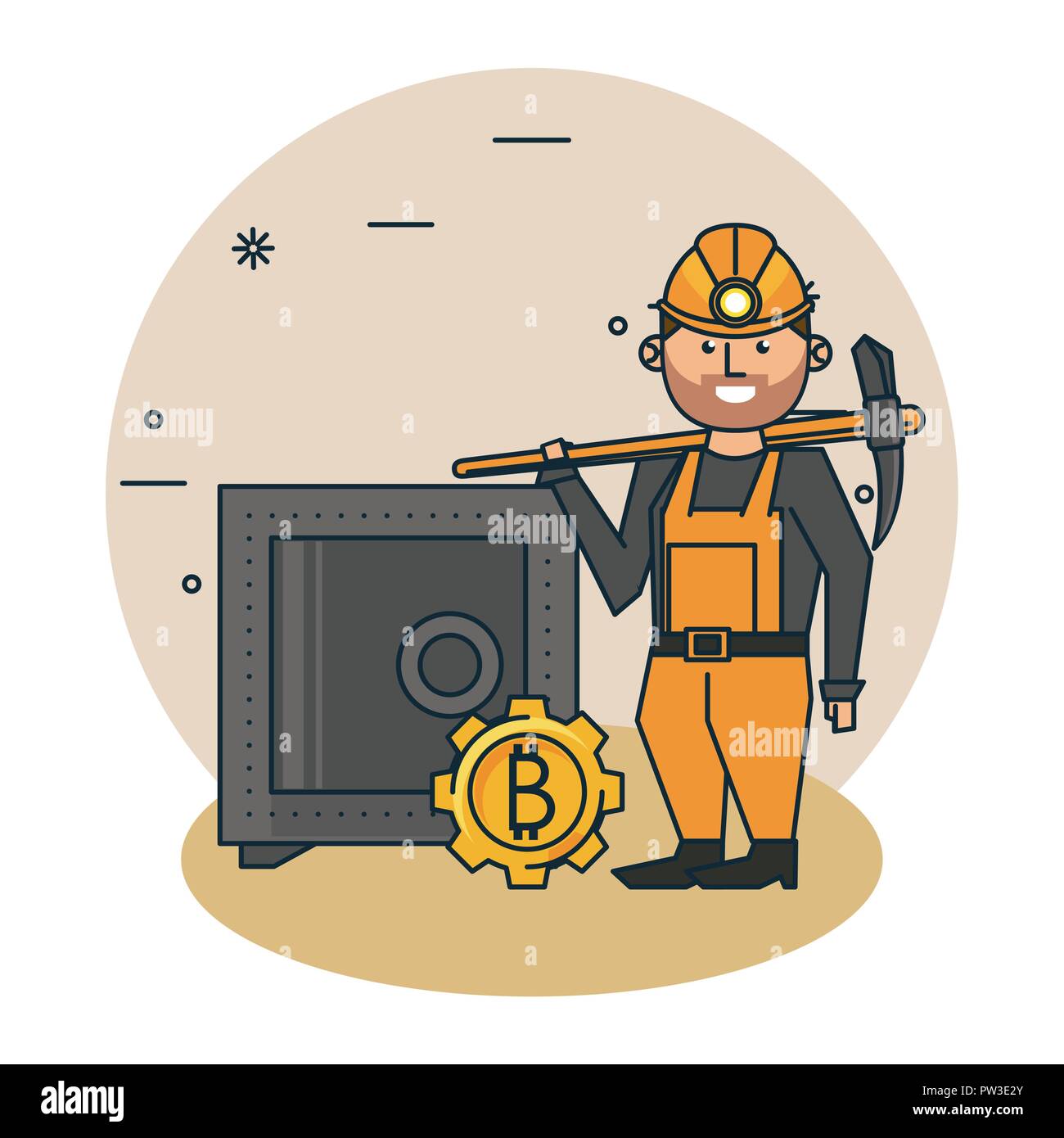 Bitcoin mining cartoons Stock Vector Image & Art - Alamy