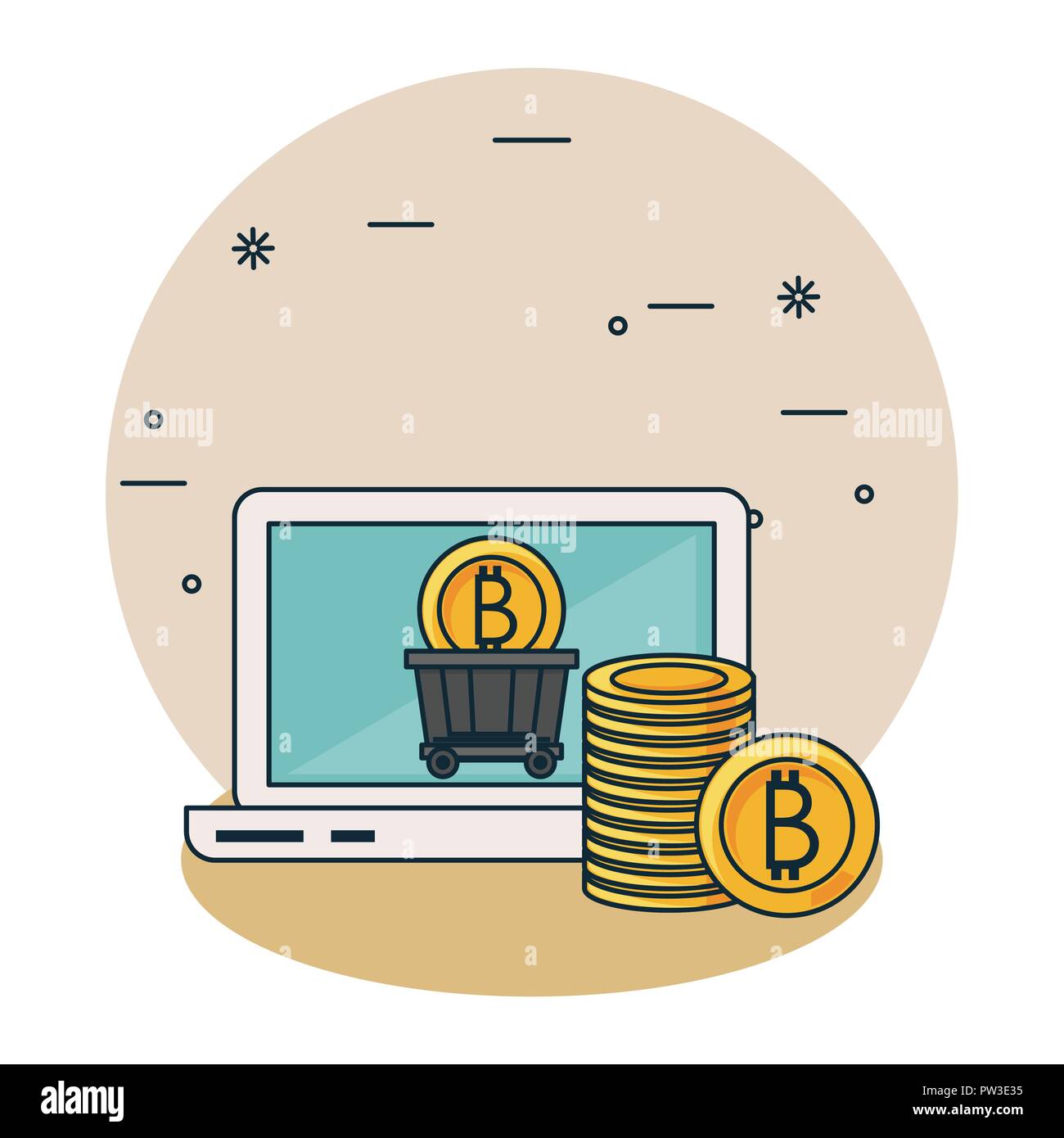 Bitcoin mining cartoons Stock Vector Image & Art - Alamy