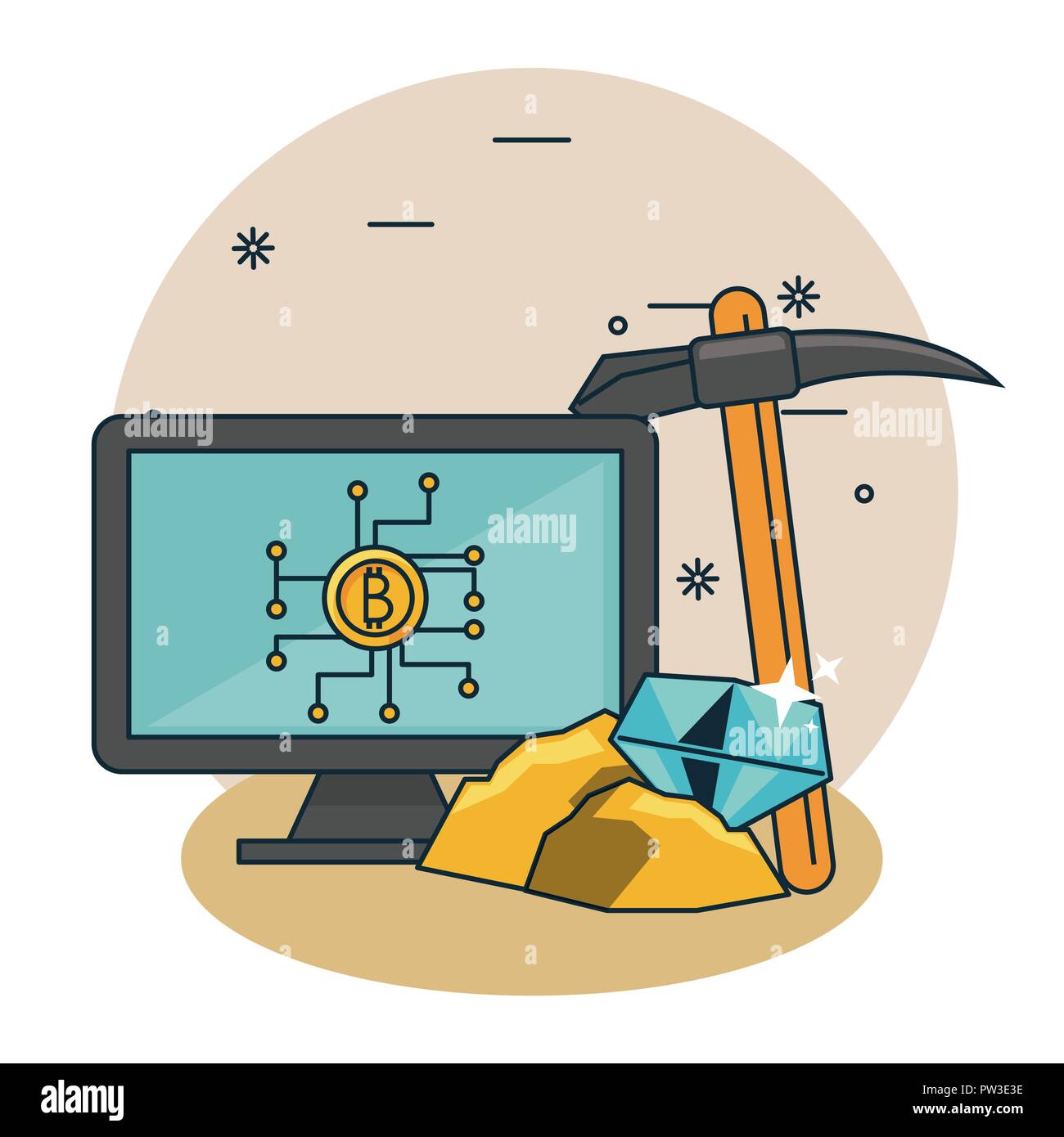 Bitcoin mining cartoons Stock Vector Image & Art - Alamy