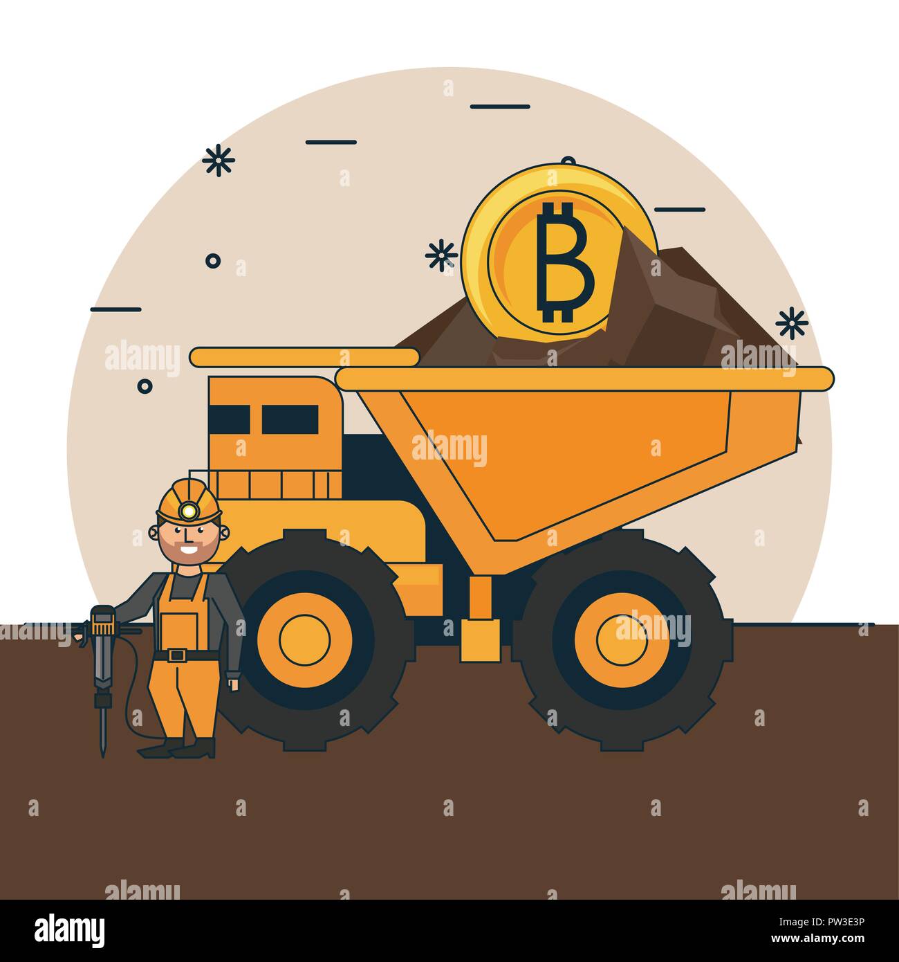 Bitcoin mining cartoons Stock Vector Image & Art - Alamy