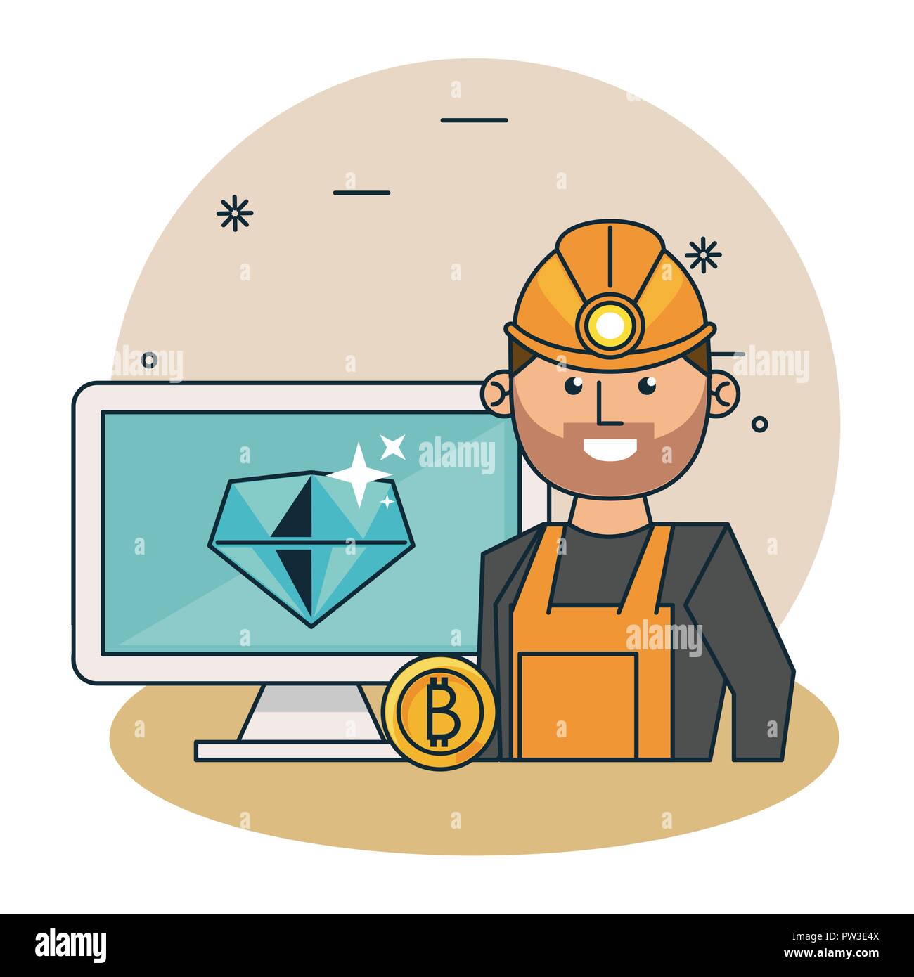Bitcoin mining cartoons Stock Vector Image & Art - Alamy