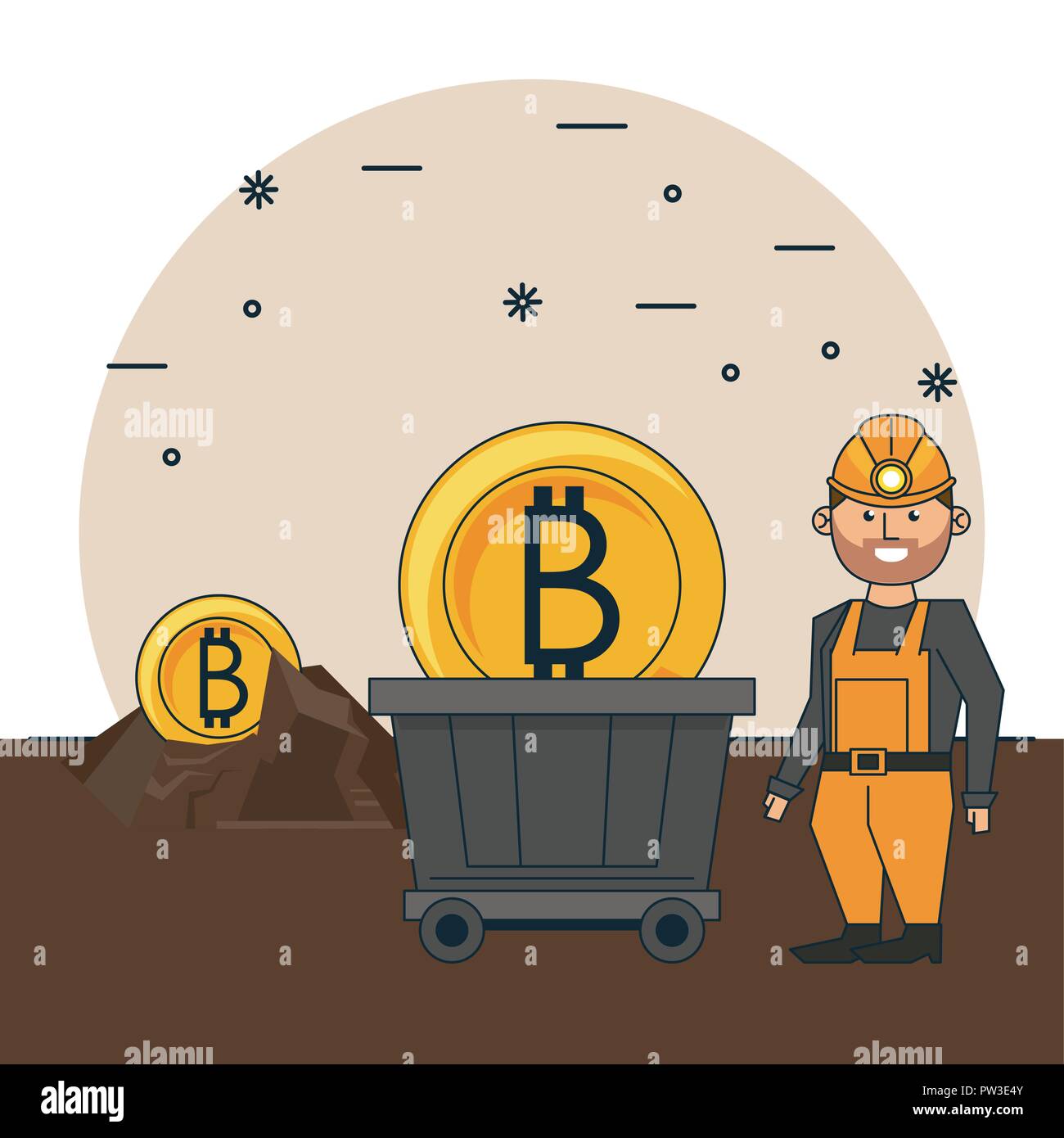 Bitcoin mining cartoons Stock Vector Image & Art - Alamy